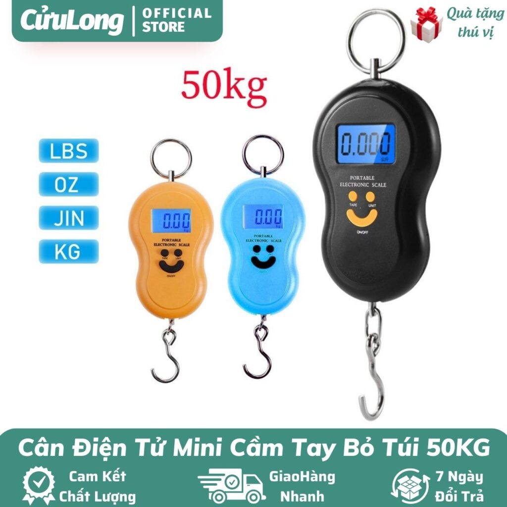 Cân Điện Tử Mini Cầm Tay Bỏ Túi 50kg gia đình nhà bếp đi chợ cân hàng ...