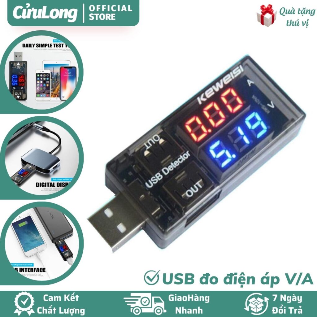 USB đo điện áp dòng điện volt ampe Led hiển thị thiết bị đo dòng điện ...