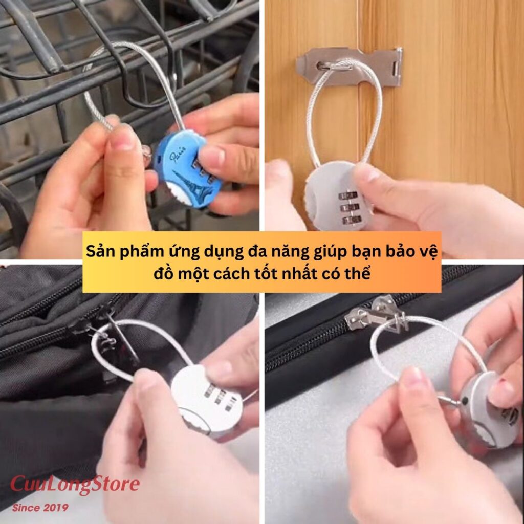 Ổ Khoá Vali 3 Số kiểu bánh quy mini đi du lịch với mật mã mật khẩu bảo ...